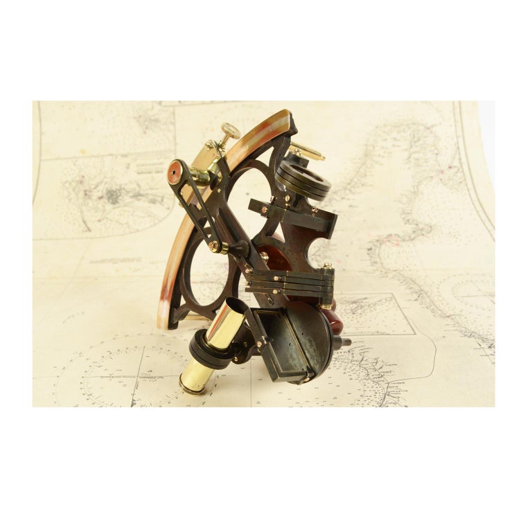 Brass Sextant Early 1900s Made in Liverpool with Original Oak Wood Box ...