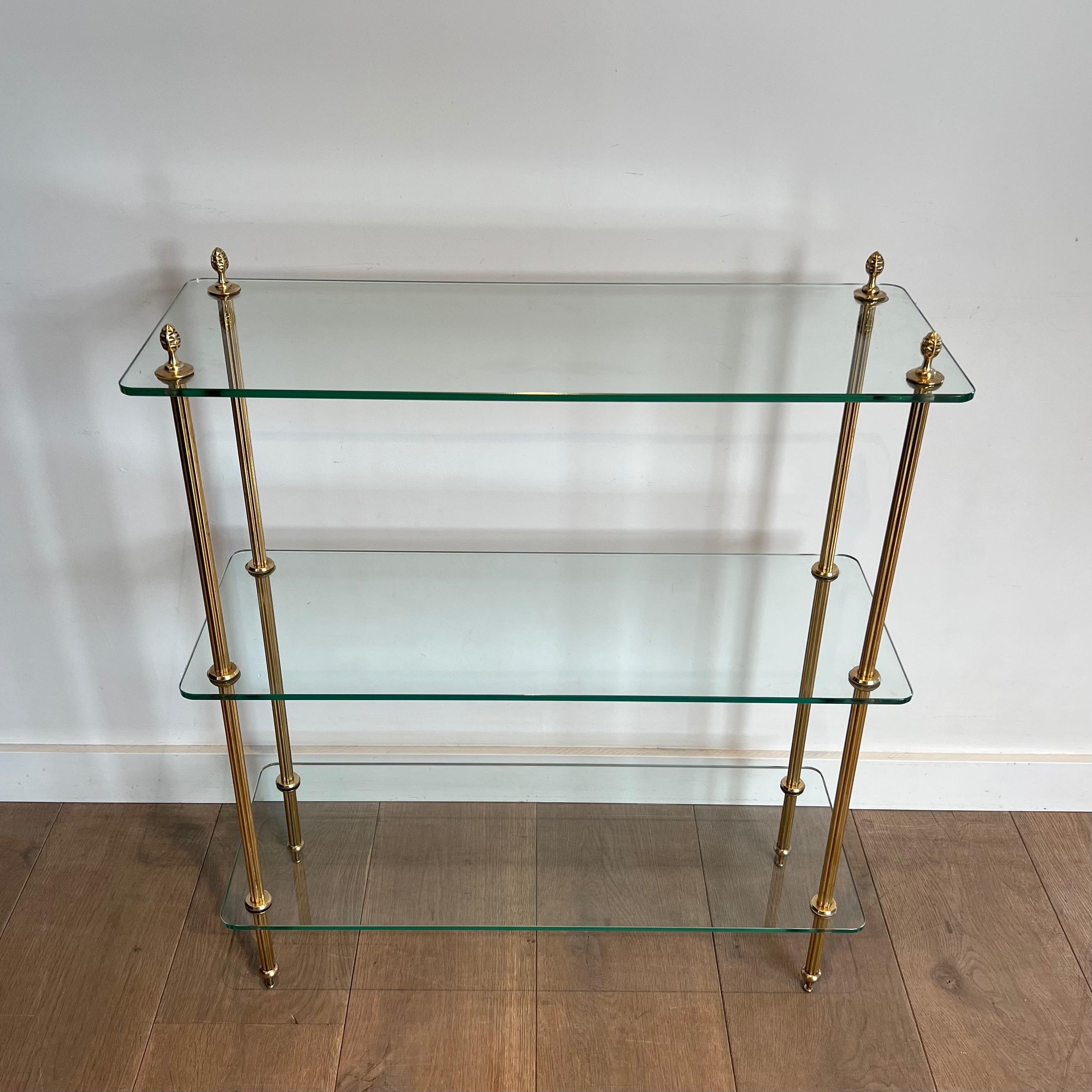 Brass shelf with glass slabs. French work by Maison Jansen. Circa 1940 ...