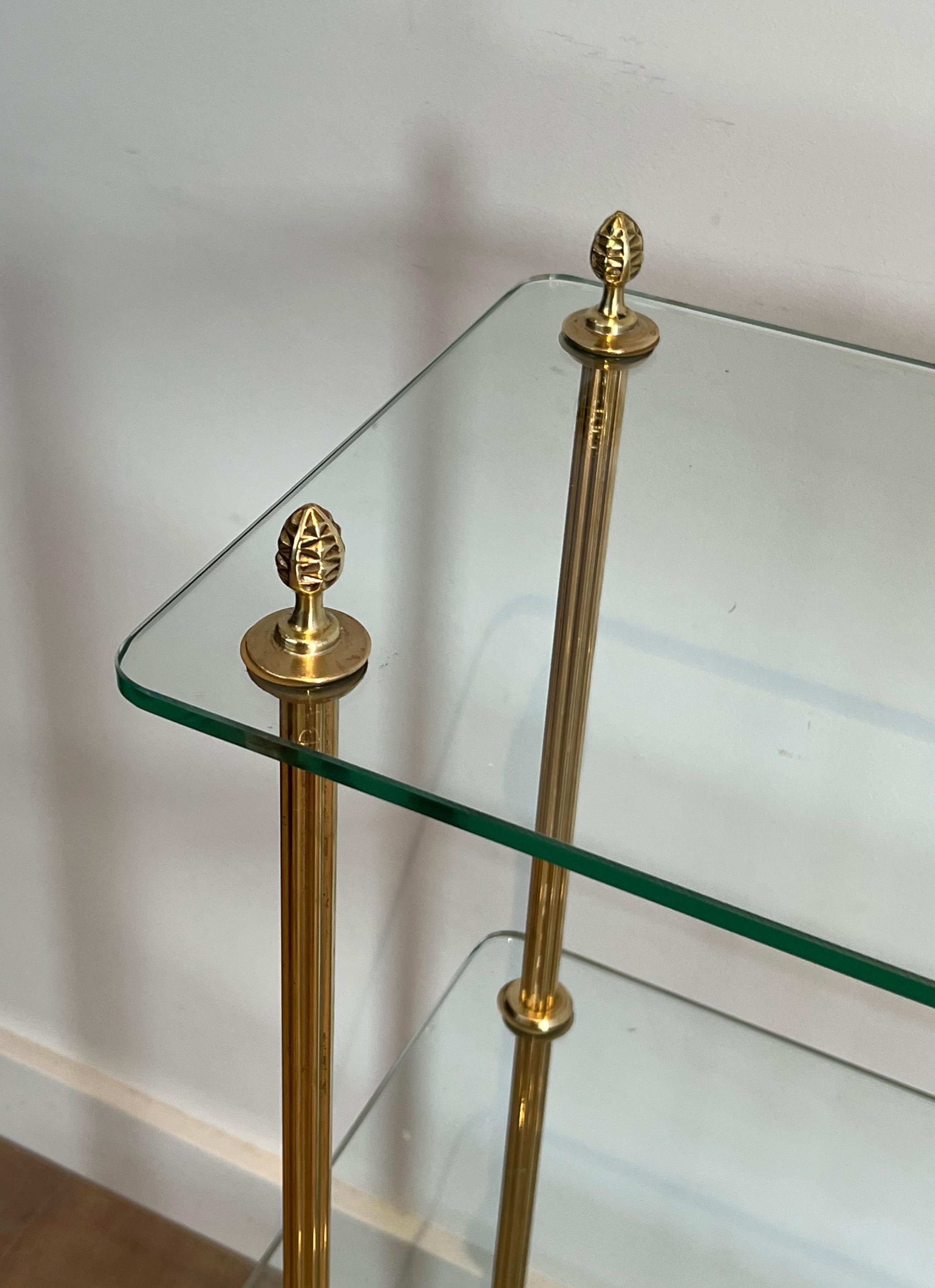 Brass shelf with glass slabs. French work by Maison Jansen. Circa 1940 ...