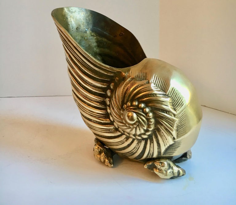 Brass Shell Cachepot Planter at 1stDibs
