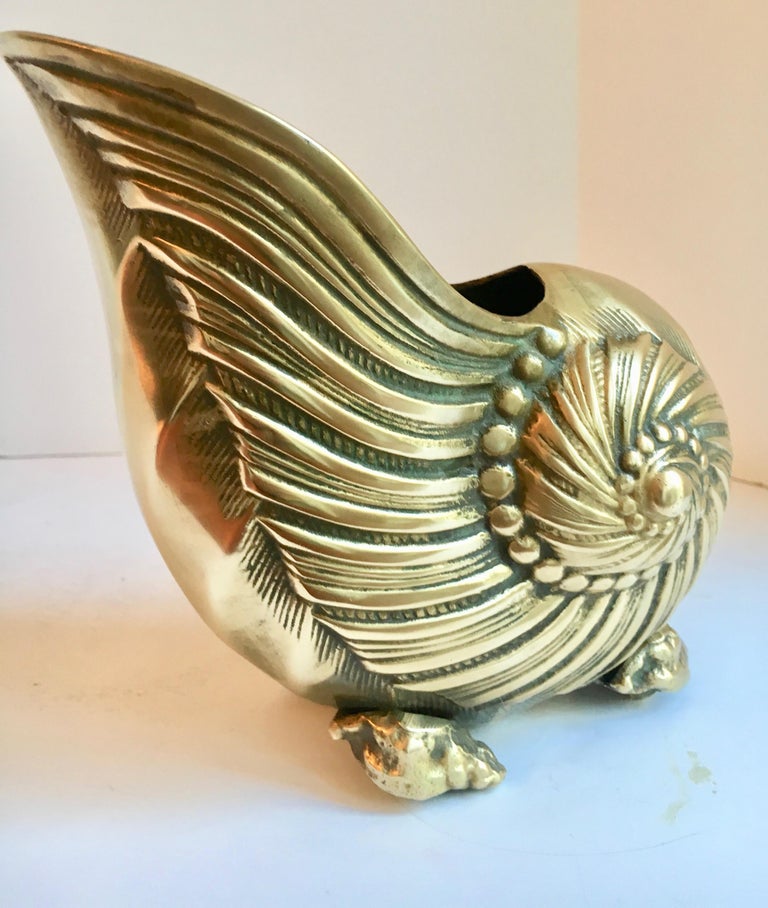 Brass Shell Cachepot Planter at 1stDibs