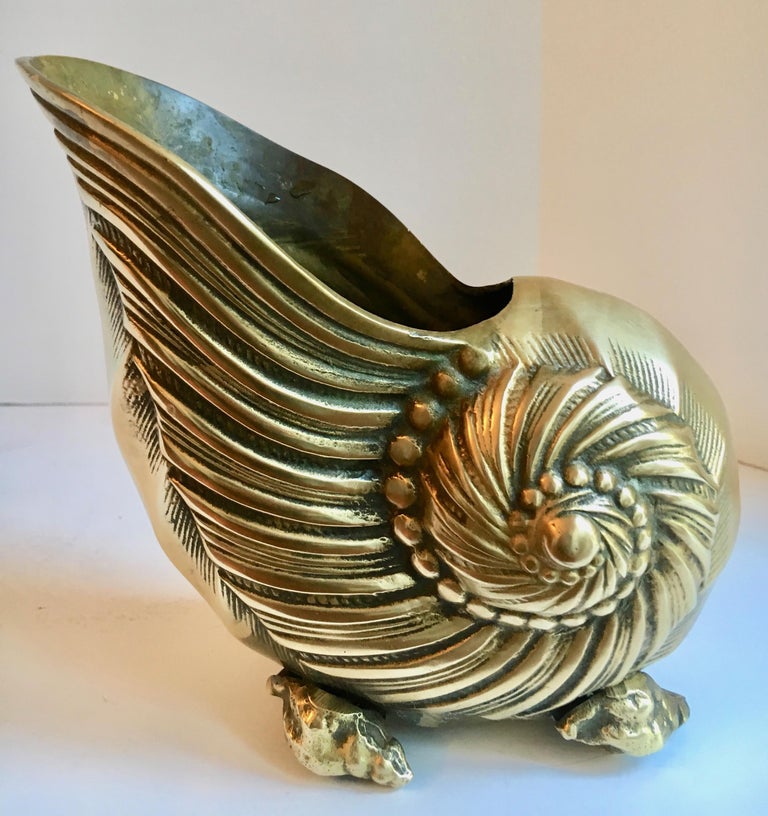 Brass Shell Cachepot Planter at 1stDibs