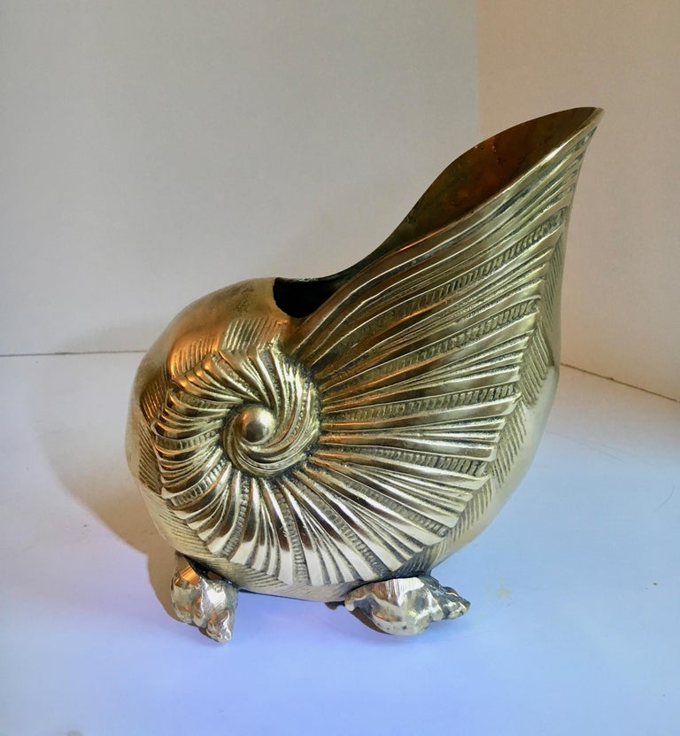 Brass Shell Cachepot Planter at 1stDibs