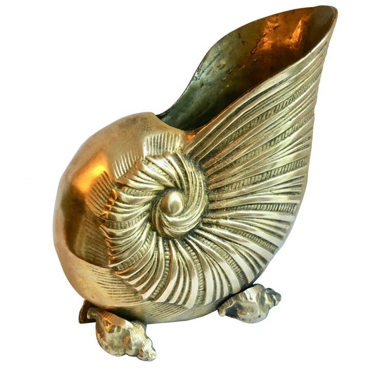 Brass Shell Cachepot Planter at 1stDibs