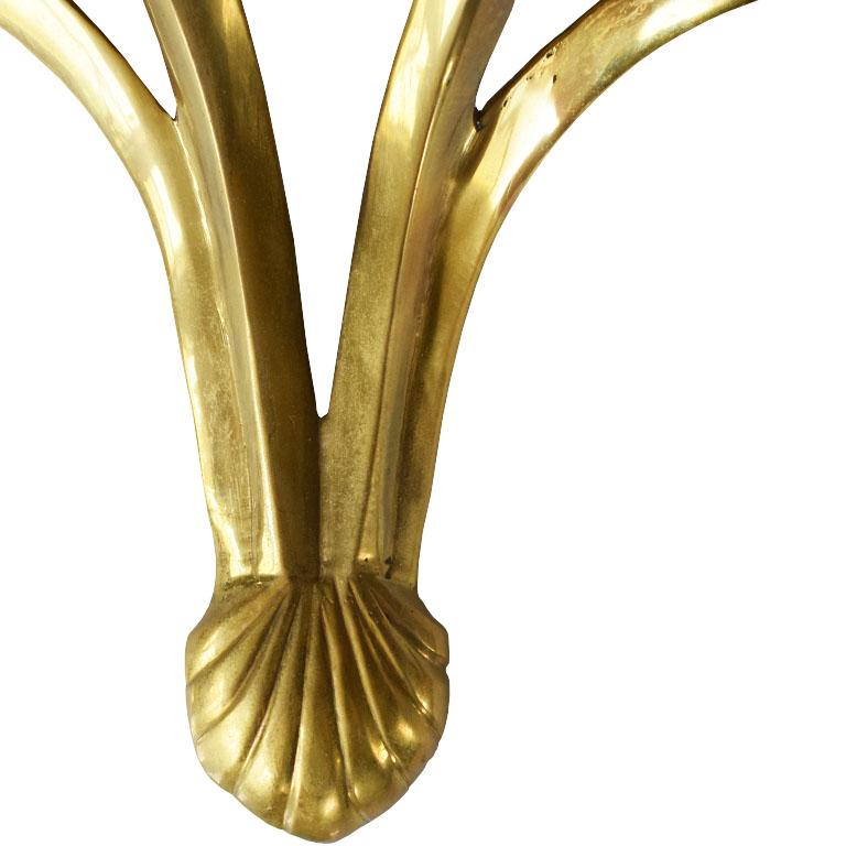 Brass Shell Motif Hanging Wall Shelves, Set of 2 India For Sale at 1stDibs