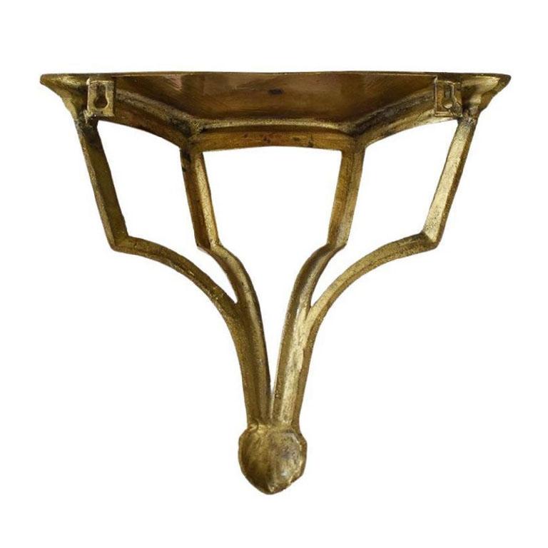 Brass Shell Motif Hanging Wall Shelves, Set of 2 India For Sale at 1stDibs