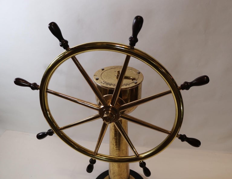 Brass Ships Wheel on Pedestal at 1stDibs