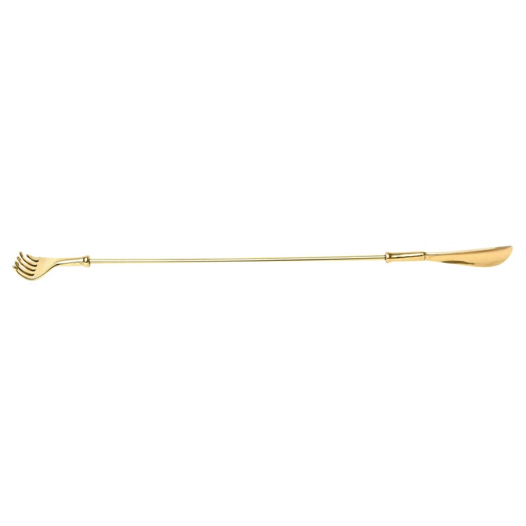 Brass Shoe Horn With Hand Back Scratcher Mid Century Modern at 1stDibs
