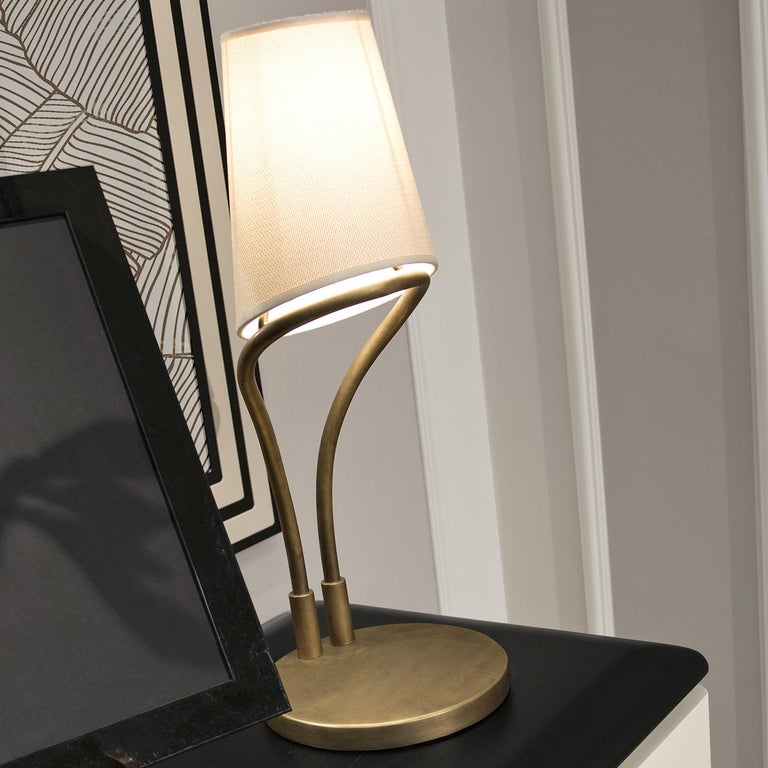 Brass Short Table Lamp For Sale at 1stDibs