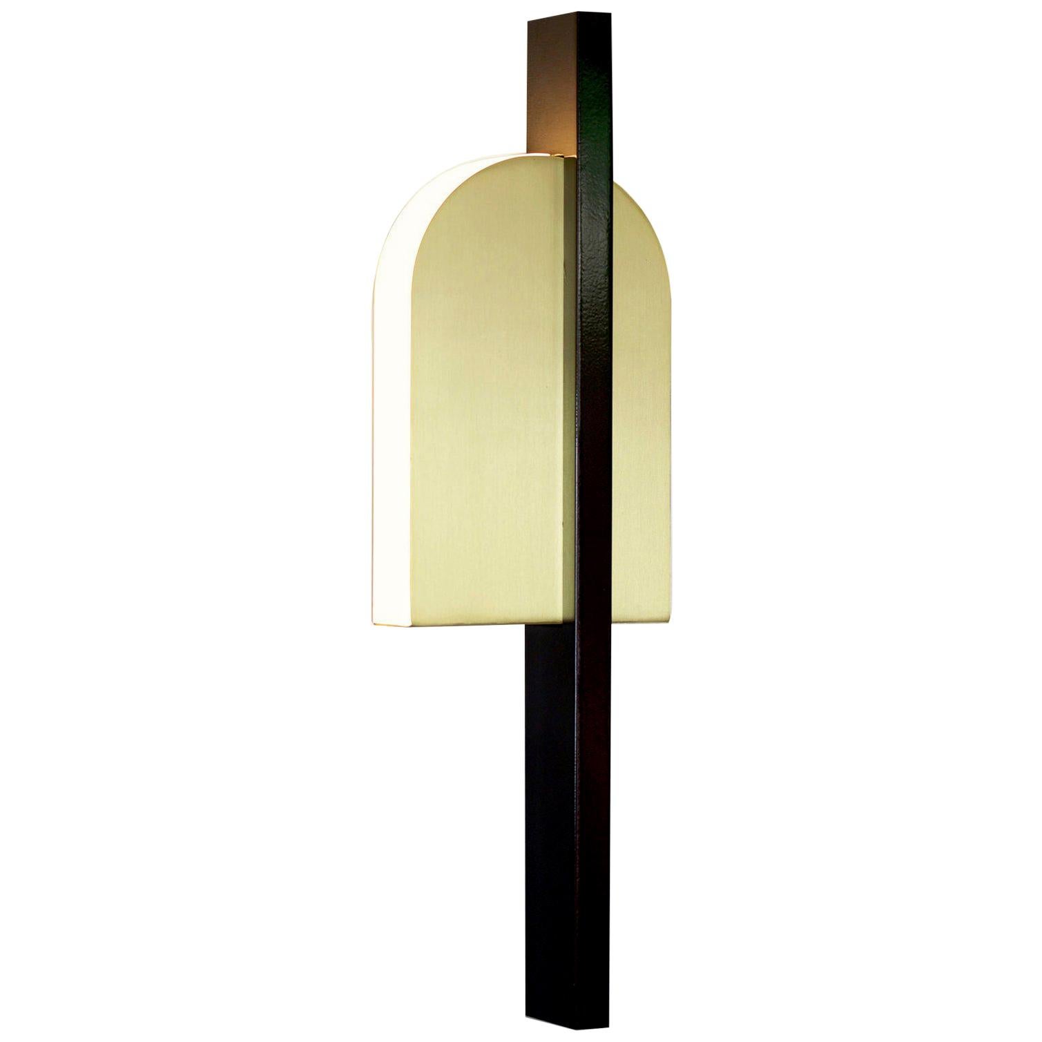 Brass "Single" Wall Light, Square in Circle For Sale at 1stDibs