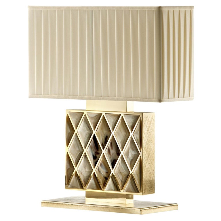 Brass Small Rectangular Lamp For Sale at 1stDibs