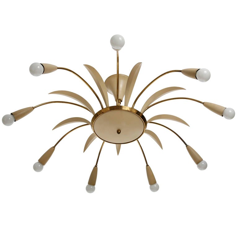 Brass Spider Light Fixture, Italy, 1960 at 1stDibs