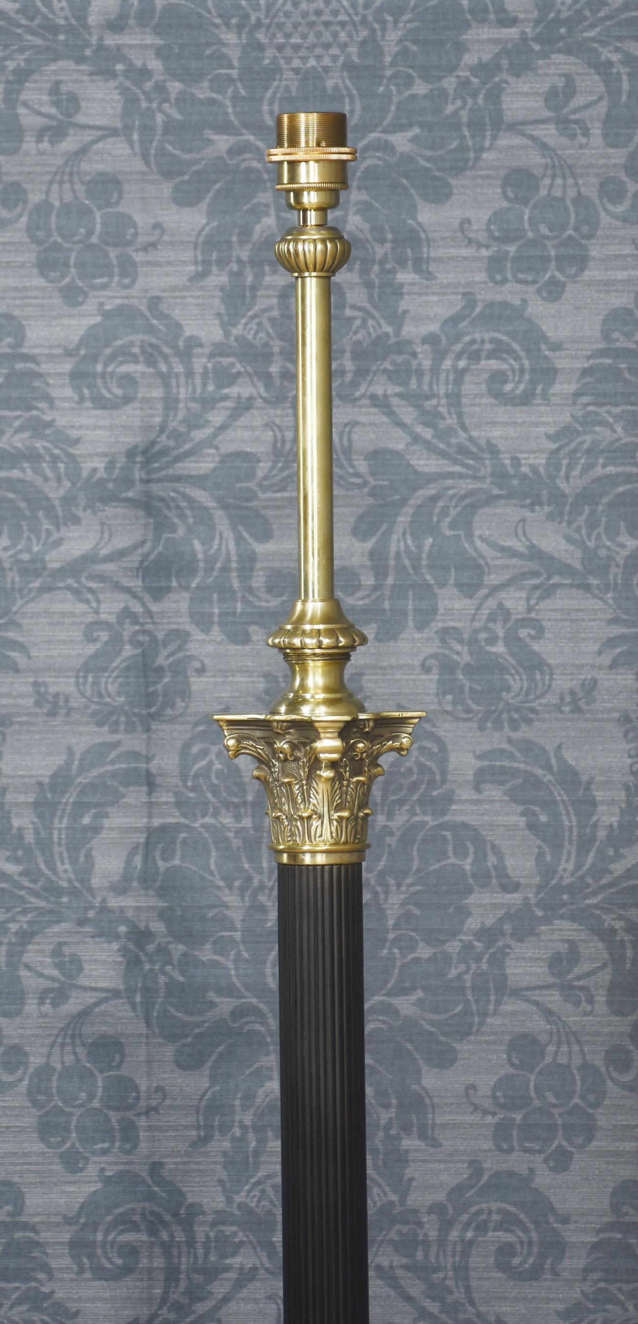 Brass standard lamp For Sale at 1stDibs