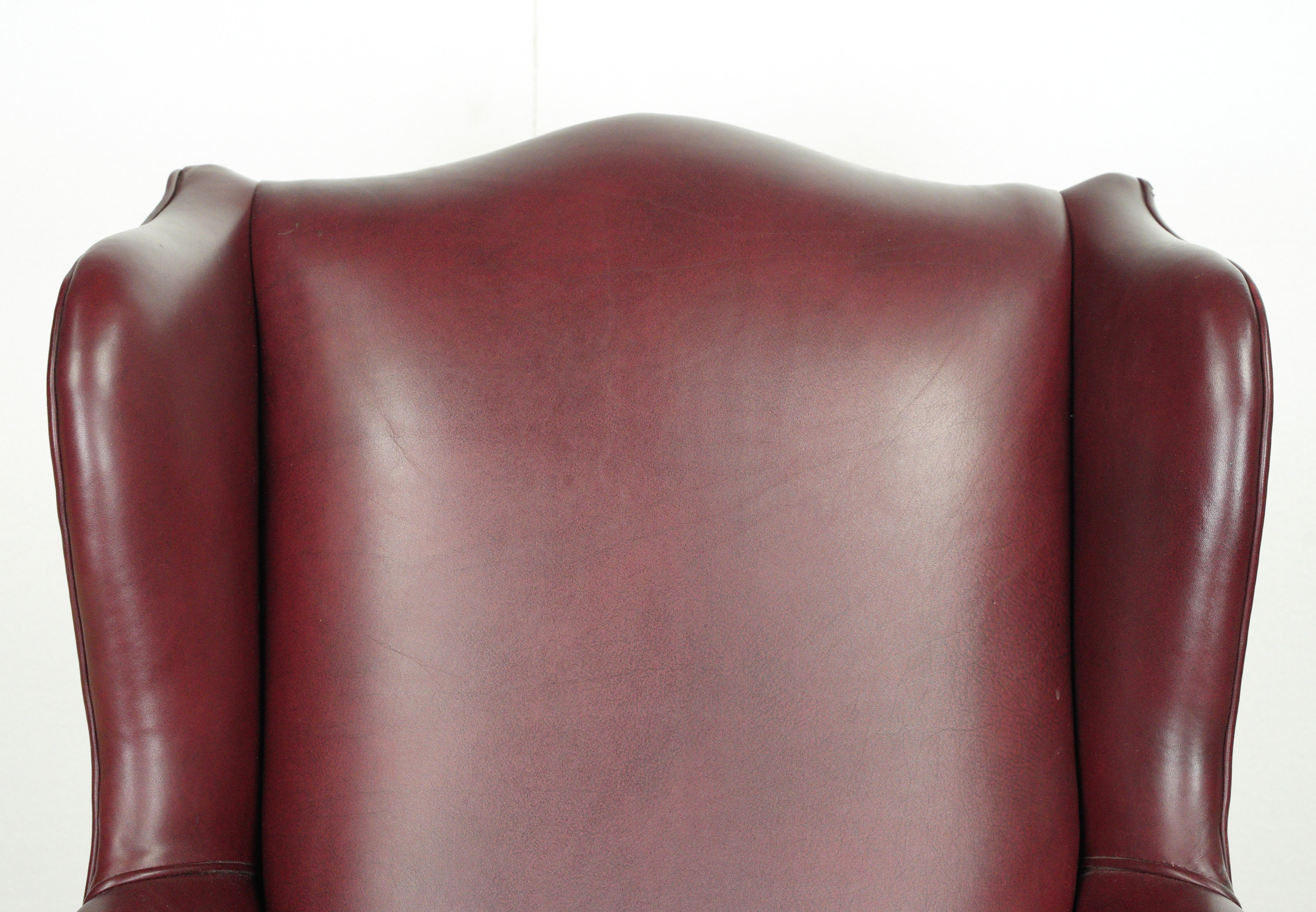 Brass Studs Red Leather and Pine Frame Executive Chair by Cabot Wrenn ...