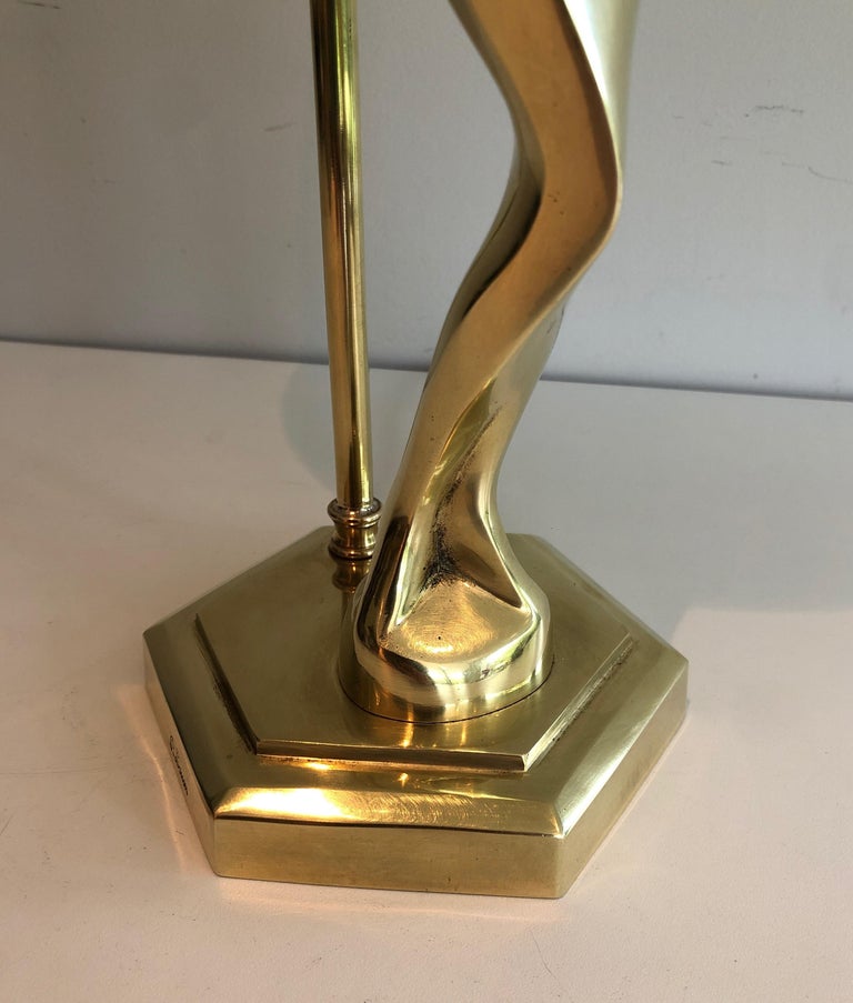 Brass Table Lamp Representing a Stylished Woman For Sale at 1stDibs