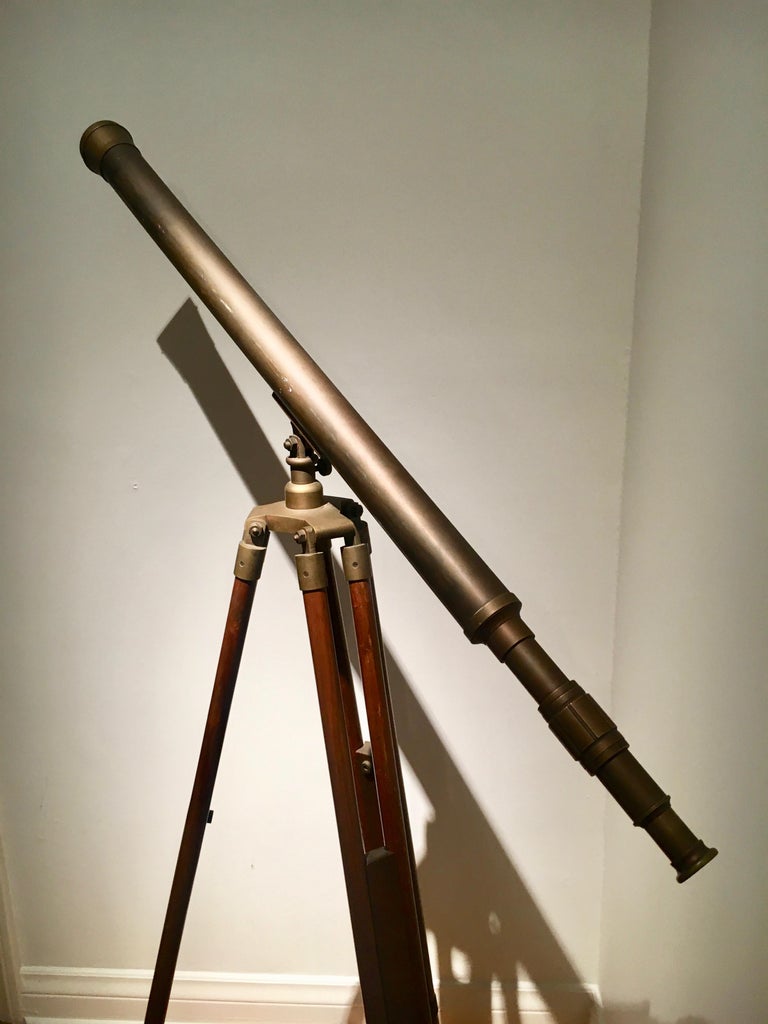 Brass Telescope with Adjustable Wooden Tri-Pod Base at 1stDibs | wooden ...