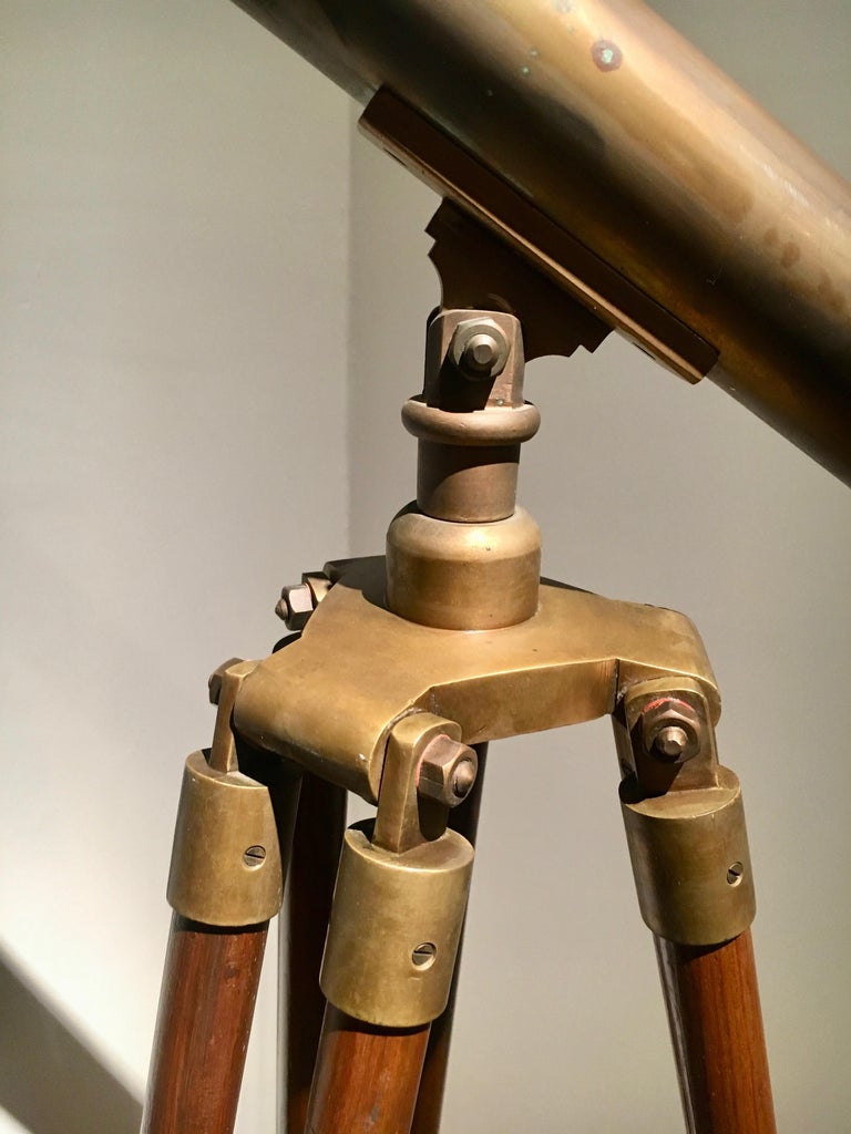 Brass Telescope with Adjustable Wooden Tri-Pod Base at 1stDibs | wooden ...