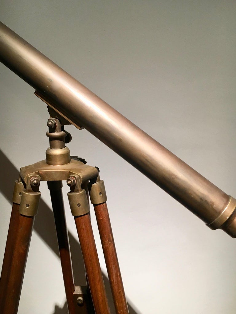 Brass Telescope with Adjustable Wooden Tri-Pod Base at 1stDibs | wooden ...