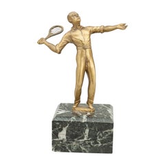 Antique Bronze Figure of a Tennis Player For Sale at 1stdibs