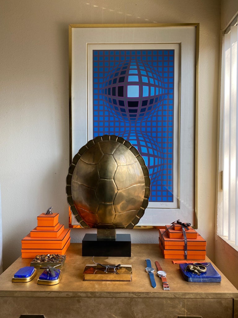 Brass Tortoise / Turtle Shell Lamp For Sale at 1stDibs