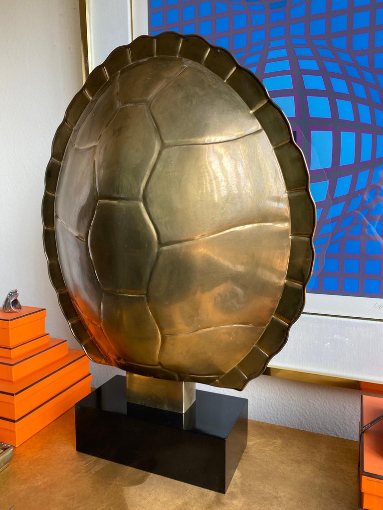 Brass Tortoise / Turtle Shell Lamp For Sale at 1stDibs