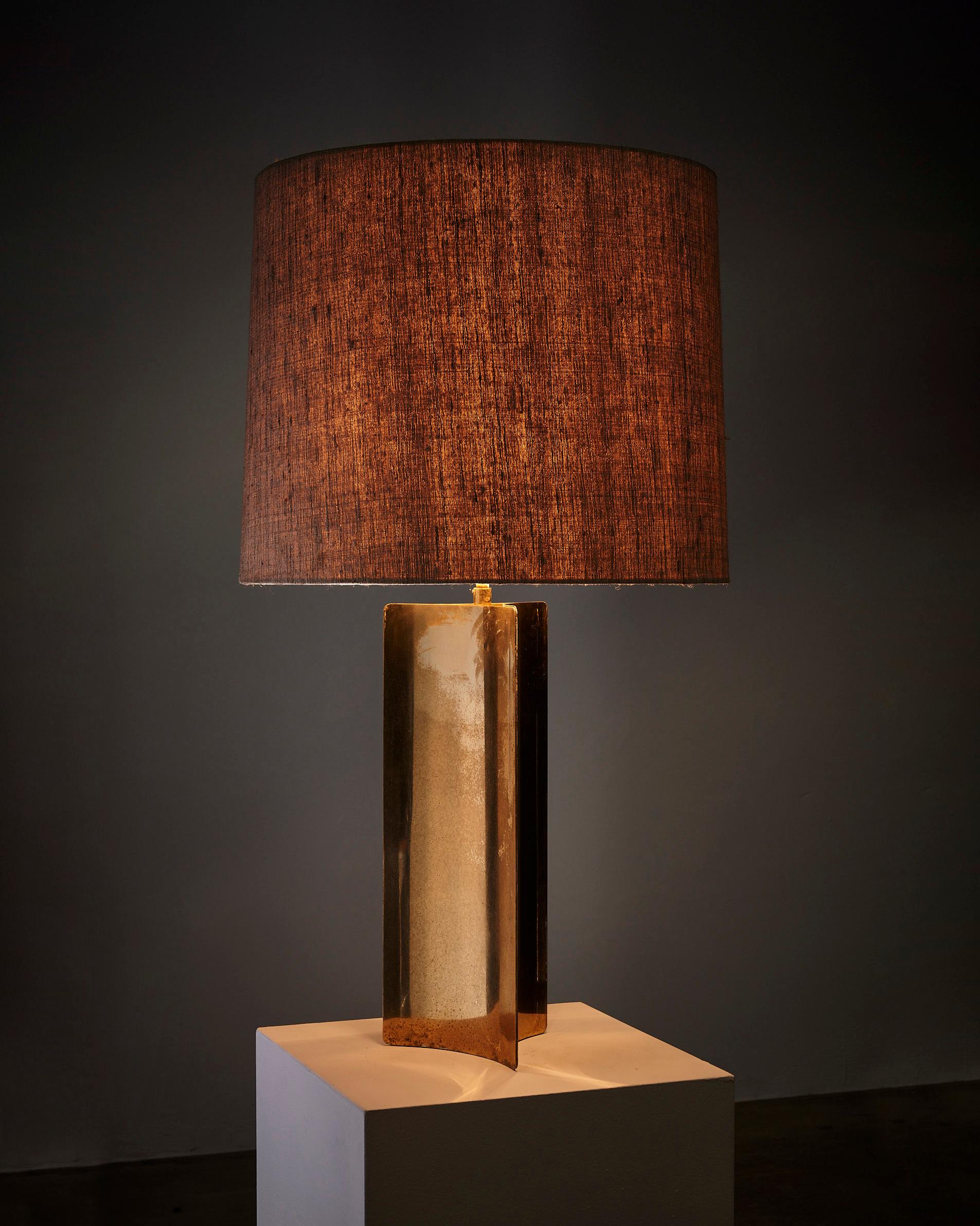 Brass Triangular Prism Table Lamp, Cosack Leuchten at 1stDibs