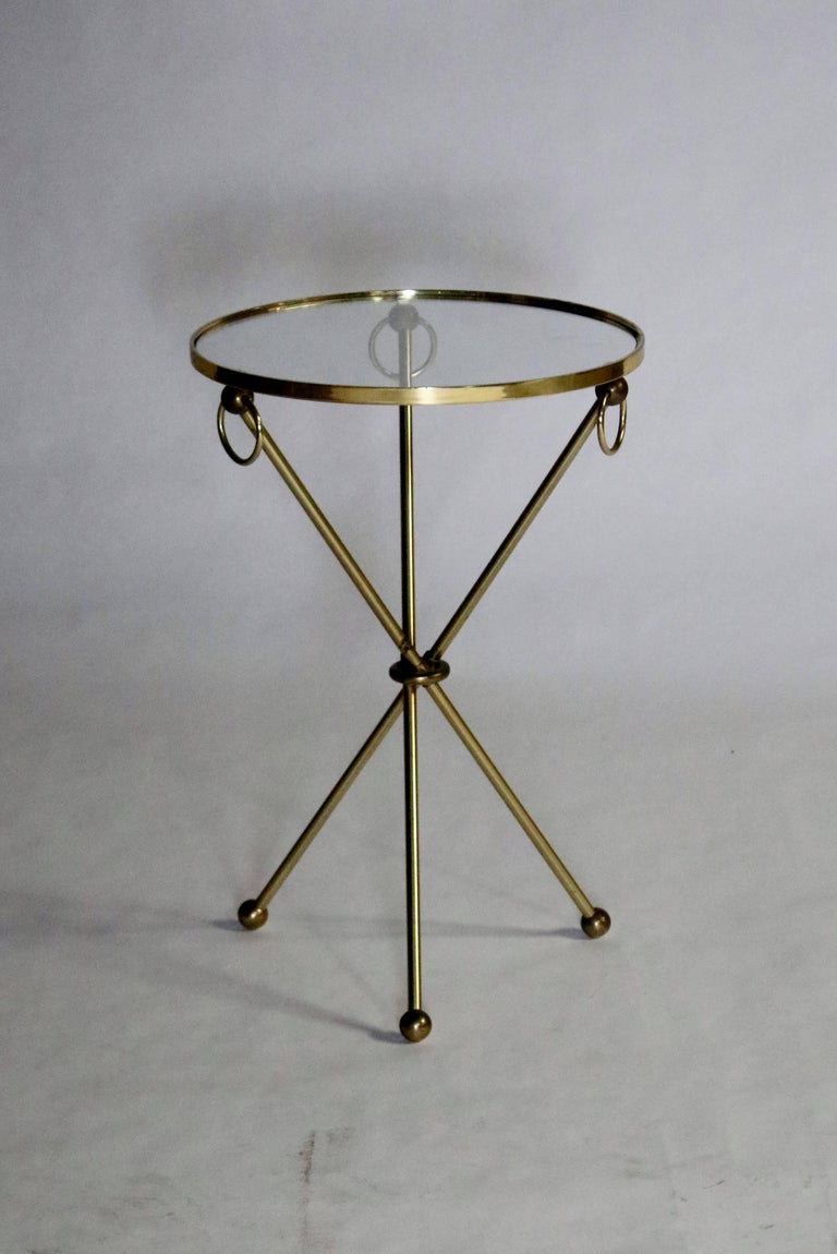 Brass Tripod Table with Loop Handles at 1stDibs