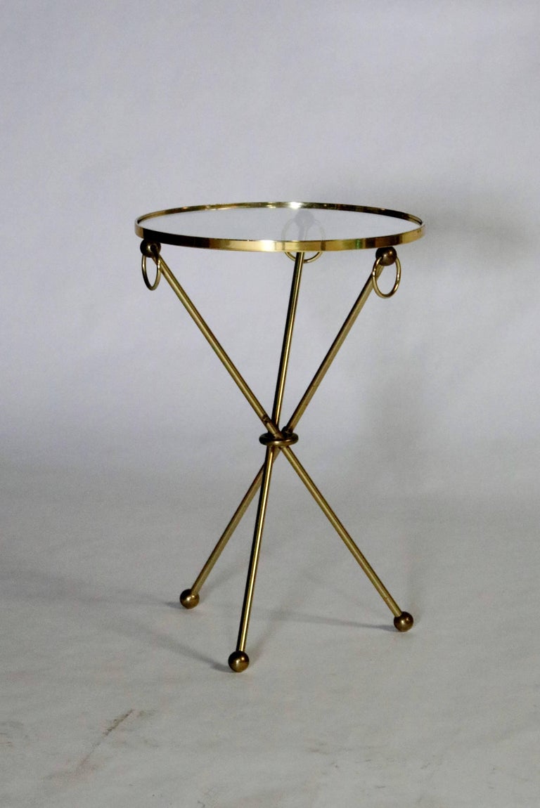 Brass Tripod Table with Loop Handles at 1stDibs