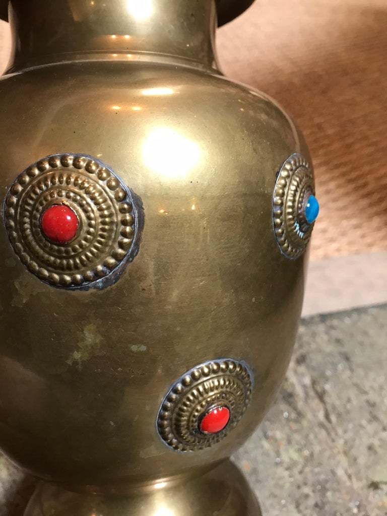 Brass Urns with Jewels and Dragon Emblem For Sale at 1stDibs | dragon ...