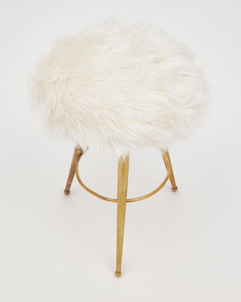 Brass Vintage Italian Stool For Sale at 1stDibs