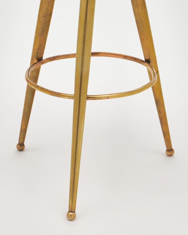 Brass Vintage Italian Stool For Sale at 1stDibs