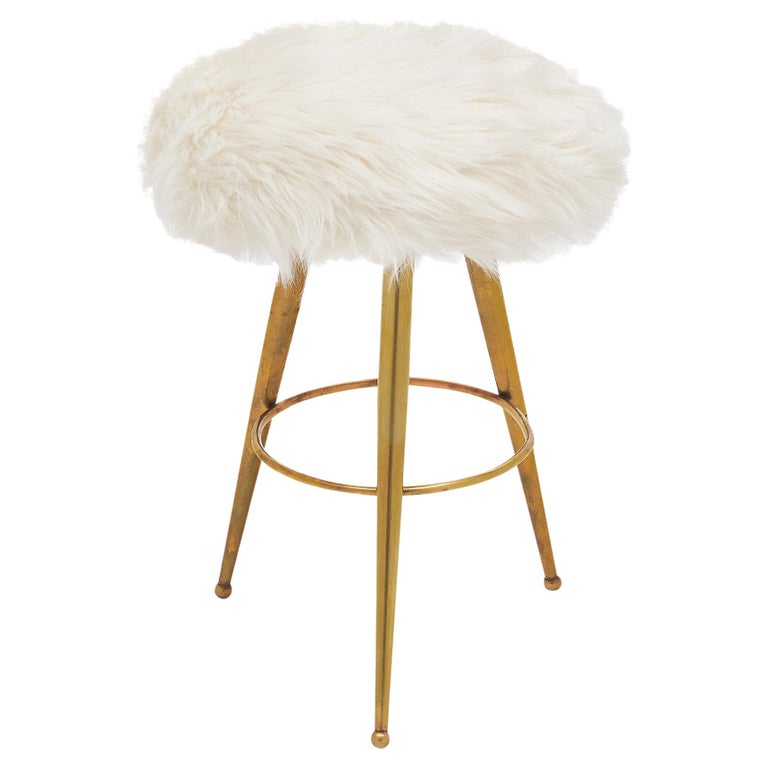 Brass Vintage Italian Stool For Sale at 1stDibs