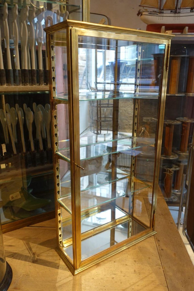 Brass Wall Display Cabinet at 1stDibs