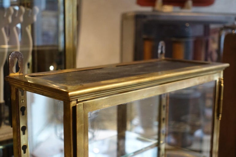 Brass Wall Display Cabinet at 1stDibs