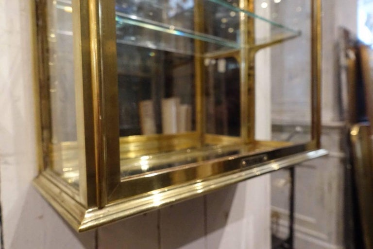 Brass Wall Display Cabinet at 1stDibs