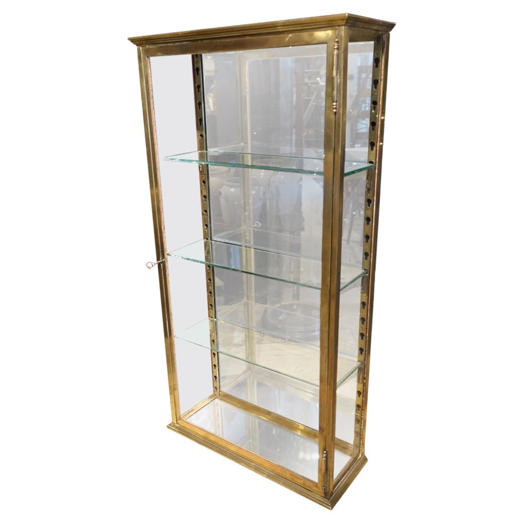 Brass Wall Display Cabinet at 1stDibs