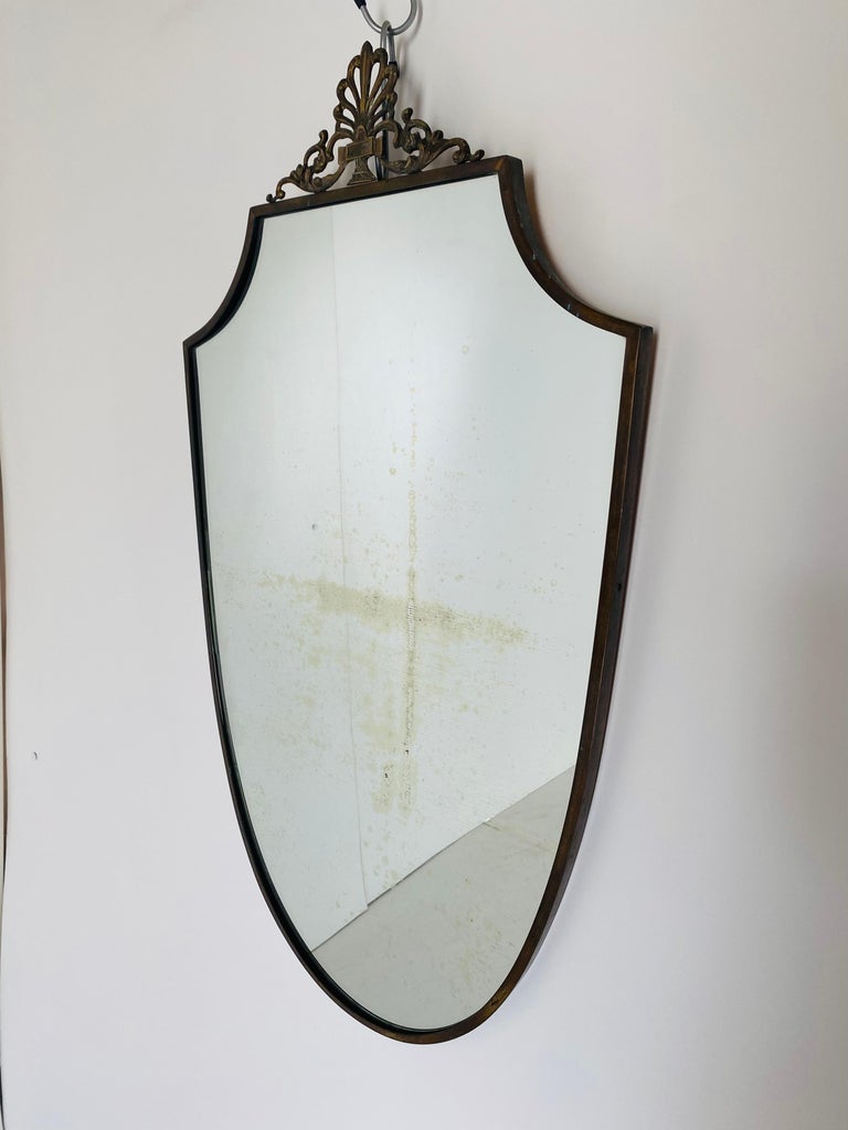 Brass Wall Mirror, 1940s, Italy For Sale at 1stDibs