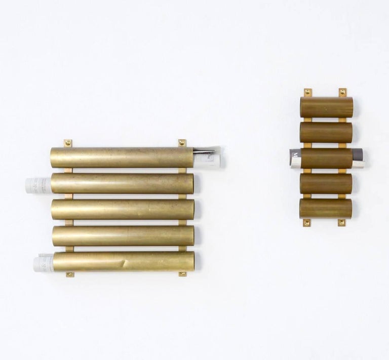 Brass Wall-Mounted Magazine Rack at 1stDibs