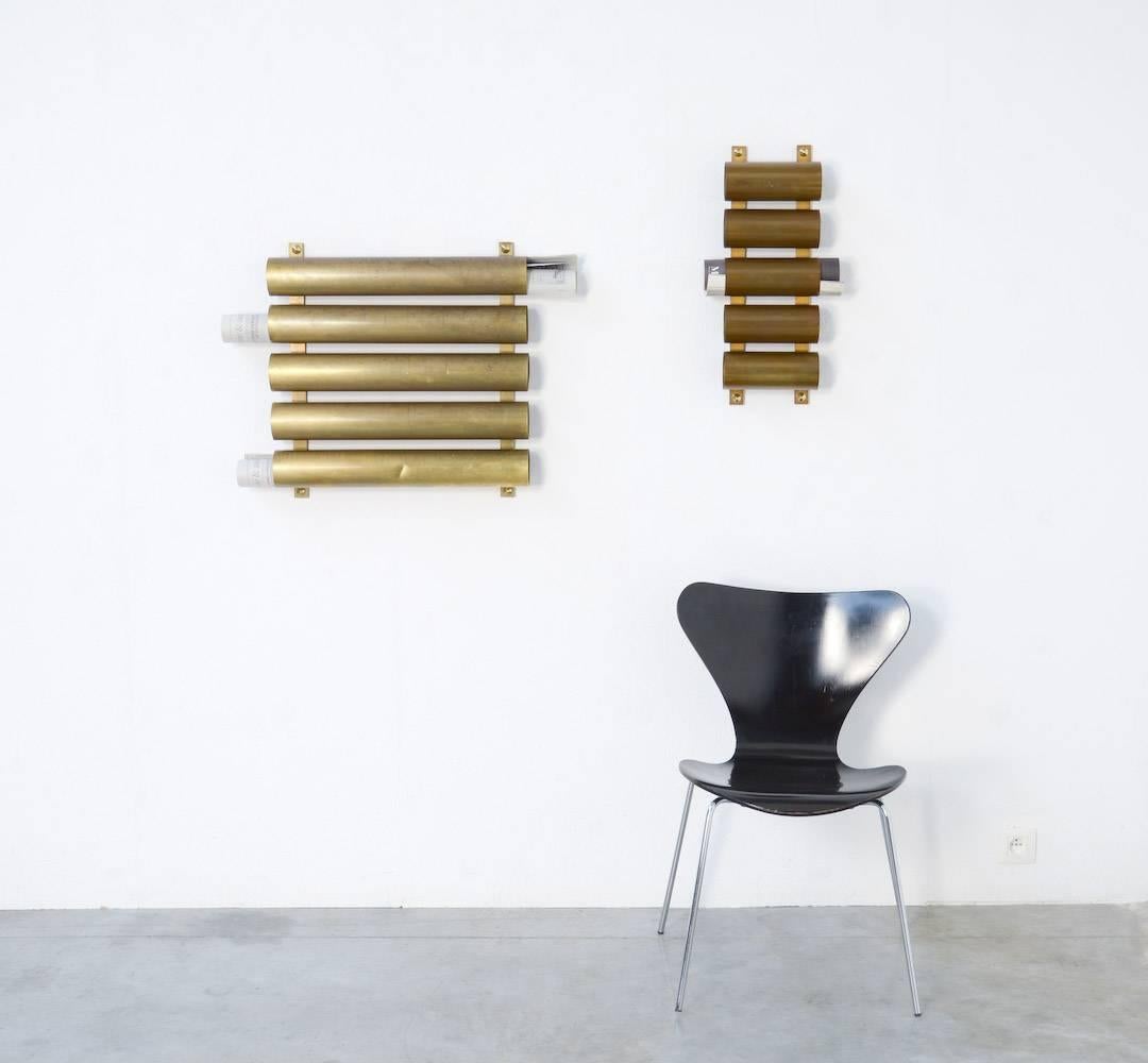 Brass Wall-Mounted Magazine Rack at 1stDibs