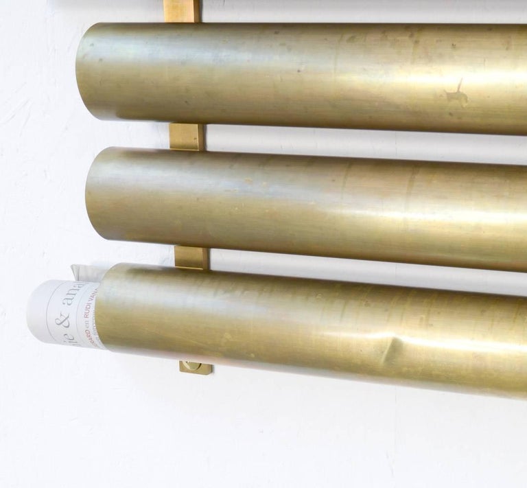 Brass Wall-Mounted Magazine Rack at 1stDibs