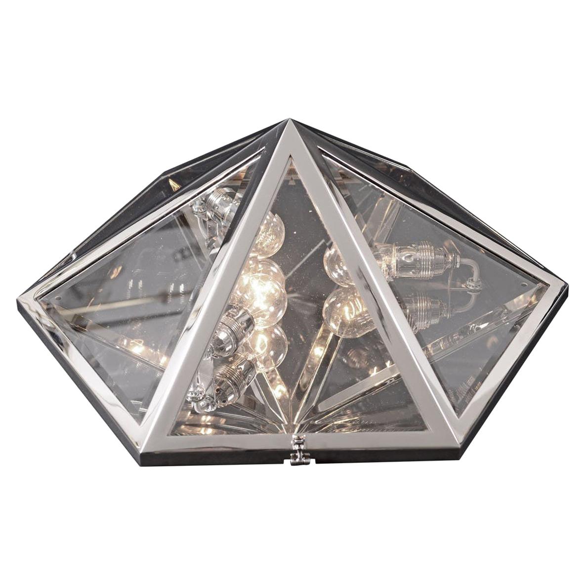Otto Wagner Jugendstil "Viennese Tramway" Wall or Ceiling Lamp, Re ...