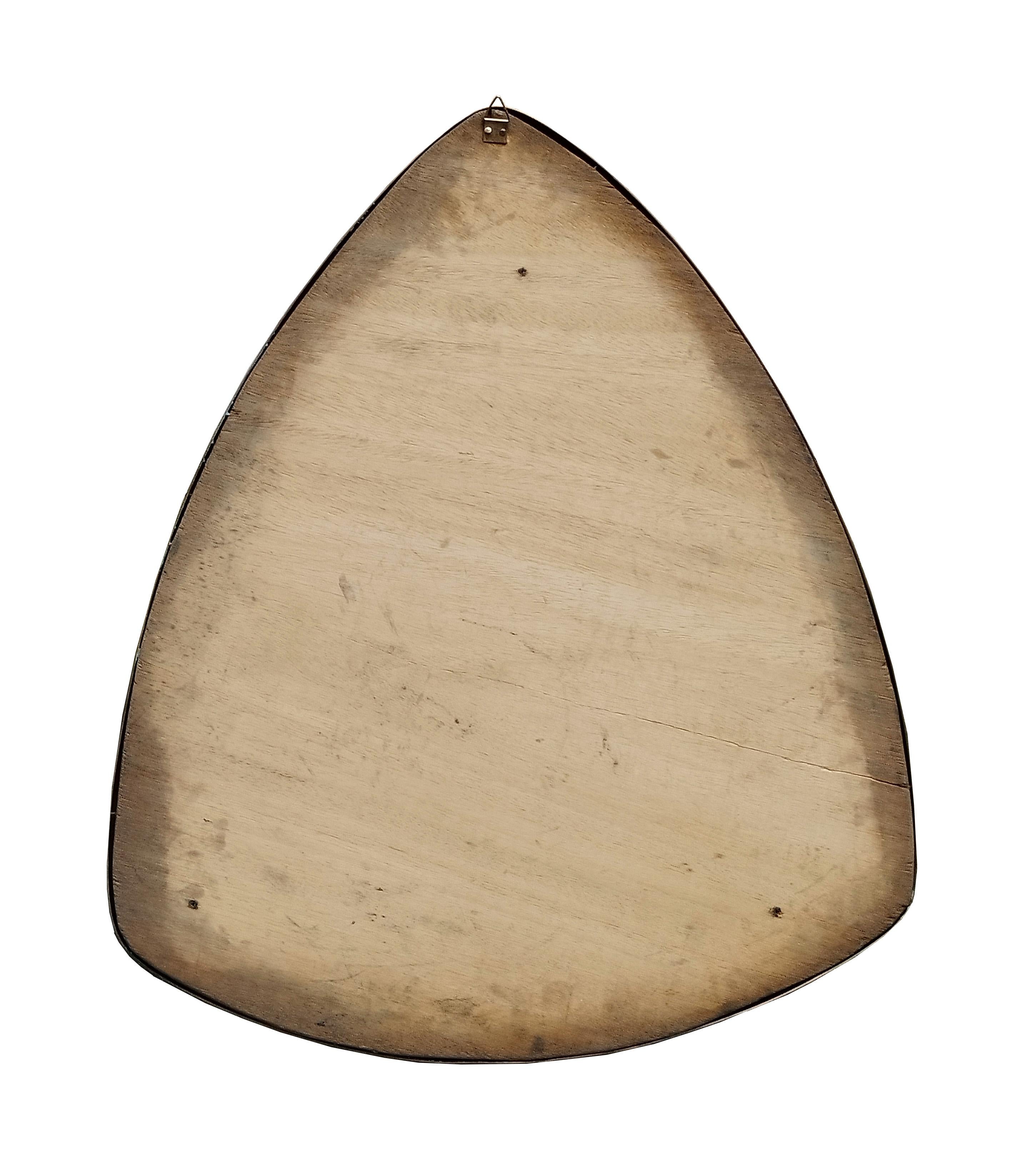 Brass Wall Triangular Mirror, Italy, 1950s For Sale at 1stDibs