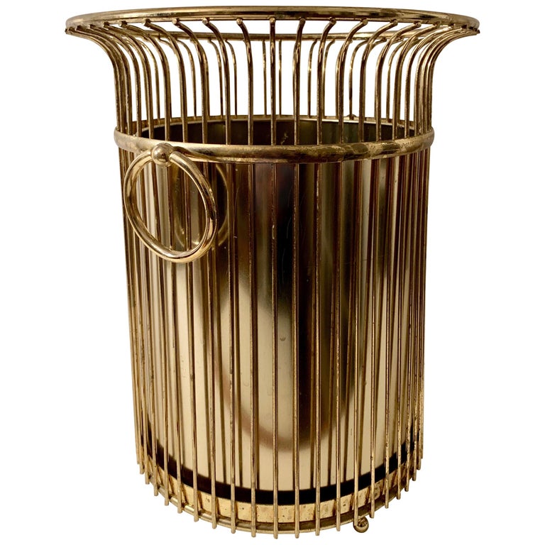 Brass Waste Can at 1stDibs