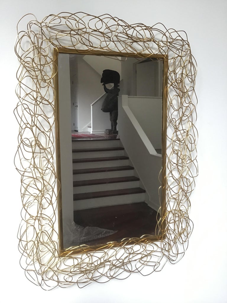 Brass Wire Mirror For Sale at 1stDibs