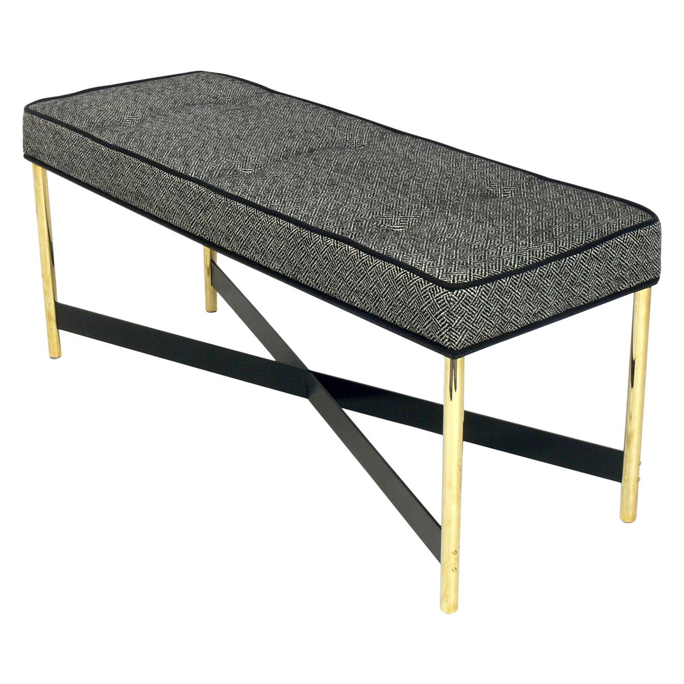 Dandy Day Bench in Cream Shagreen and Bronze-Patina Brass by Kifu Paris ...