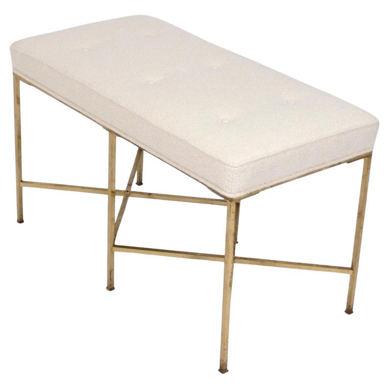 Brass x Base Bench Reupholstered For Sale at 1stDibs