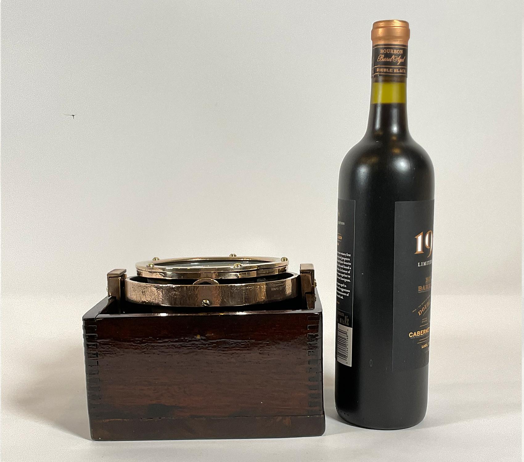 Brass Yacht Compass in Mahogany Box For Sale at 1stDibs | 1800s compass