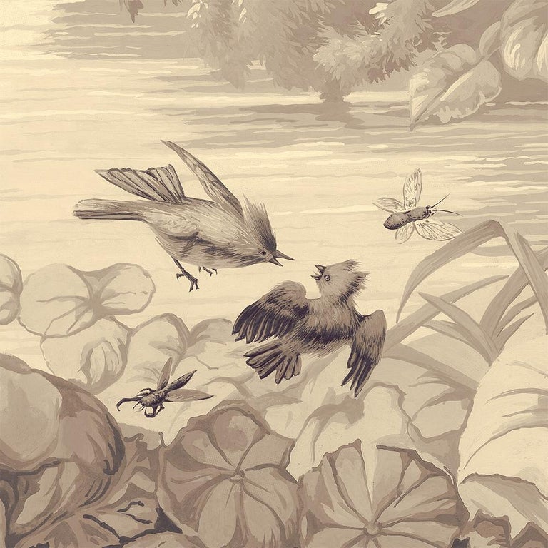 Brazil Sepia Panoramic Mural Wallpaper For Sale at 1stDibs