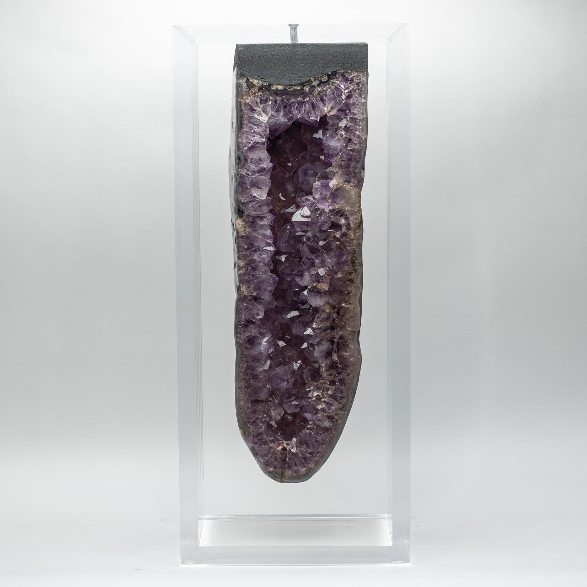 Brazilian Amethyst Cathedrals mounted in original design acrylic base ...