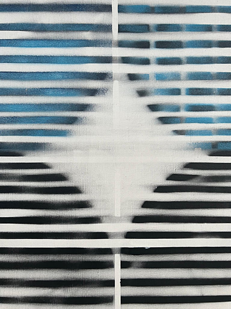 Brazilian Artist BB Schmitt Optical Mixed Media Painting "Colemia ...